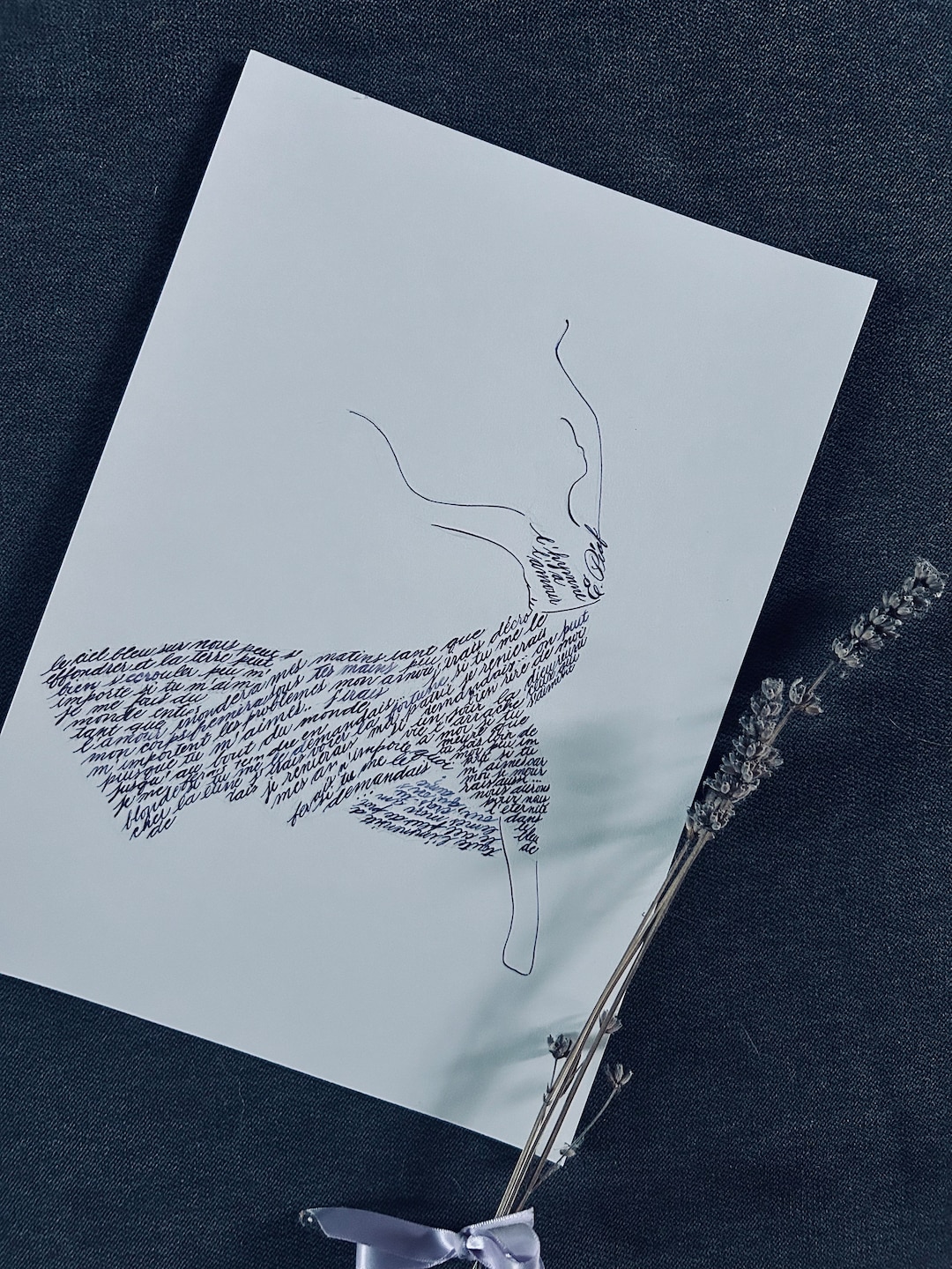 Calligram, Decoration Made in Calligraphy, on Quality Paper. the Text ...