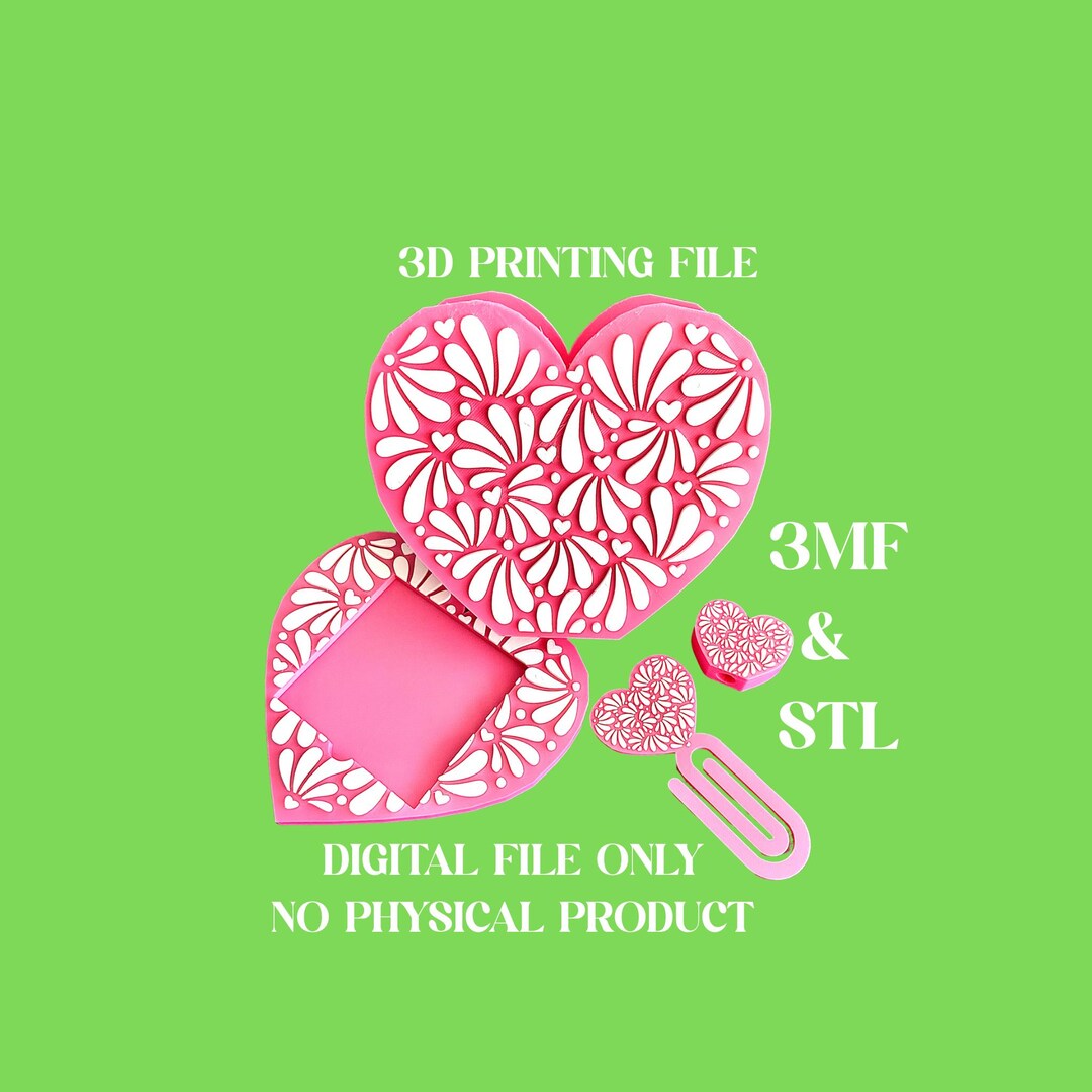 Heart Pattern 3D Files Set With STL and 3MF File Included - Etsy
