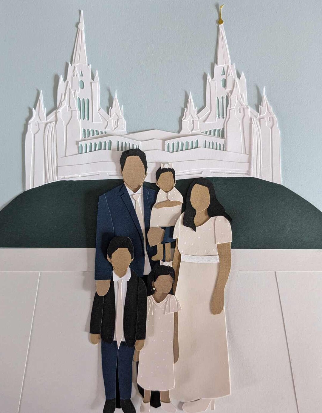 Custom Paper Family Portraits With LDS Temple - Etsy