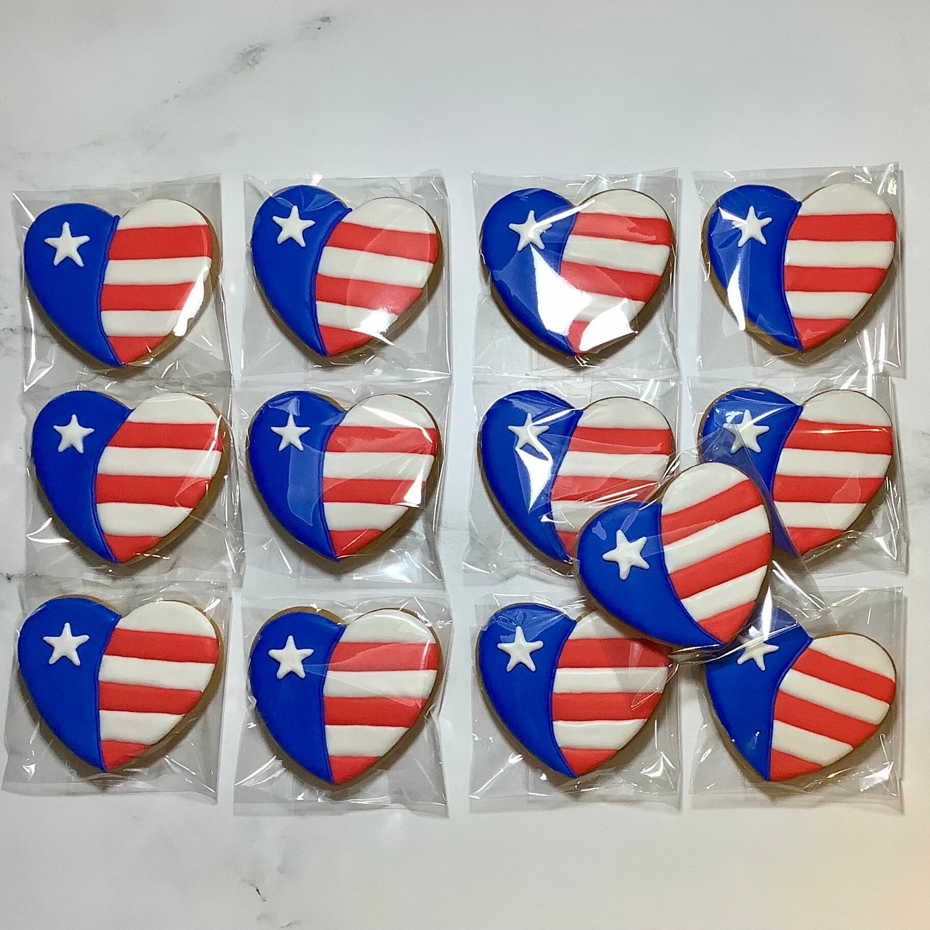 Heart-flag Patriotic Cookies, Memorial Day, 3.5 Inch - Etsy