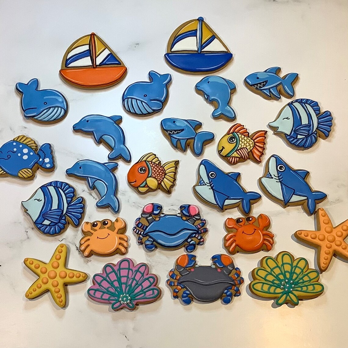 Ocean Cookies, Sea Theme Cookies, Birthday Cookies, Nautical Theme ...