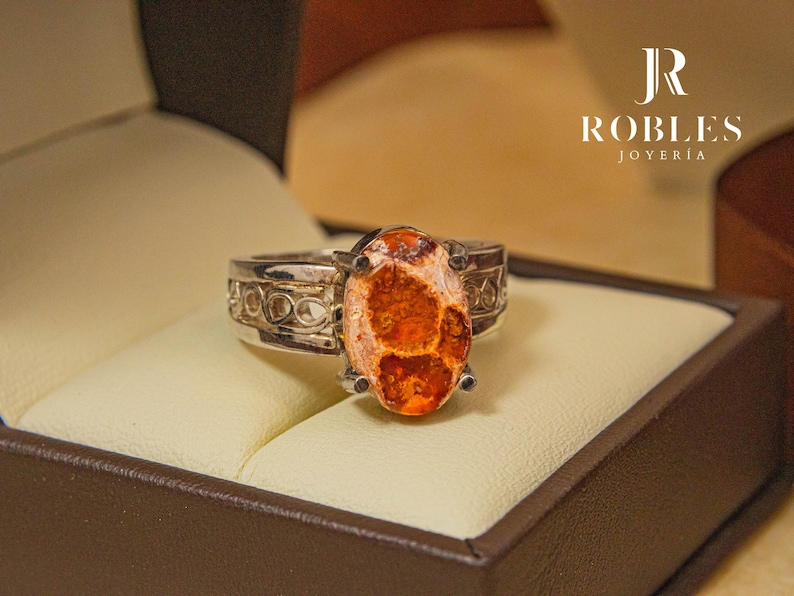 Mexican Fire Opal Silver Ring – Handmade Cantera Ring, Filigree Artisan ...