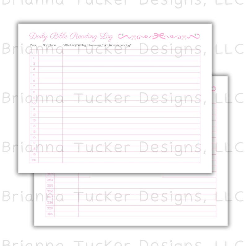 Daily Bible Reading Log - Etsy