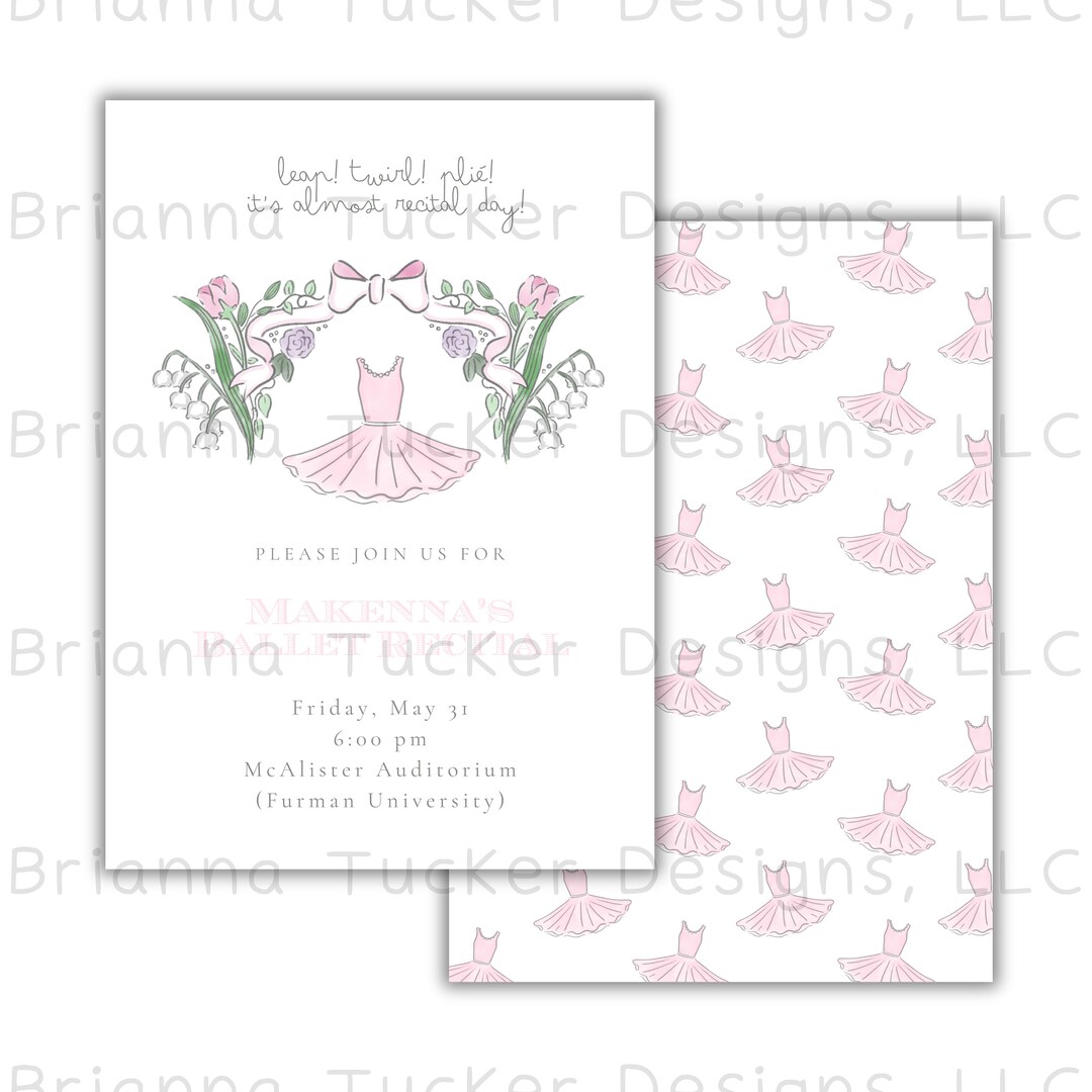 Ballet Recital Invitation - Editable Canva Template - Etsy