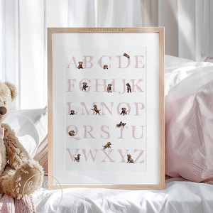 CHOCOLATE LAB Alphabet Poster: Puppy Nursery Decor and Labrador Gifts ...
