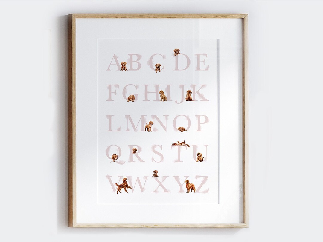RED GOLDEN RETRIEVER Alphabet Poster. Puppy Abc Poster. Golden - Etsy