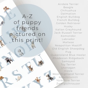 Puppy ALPHABET POSTER | Puppy Nursery Decor | Puppy Dog Wall Art for a ...