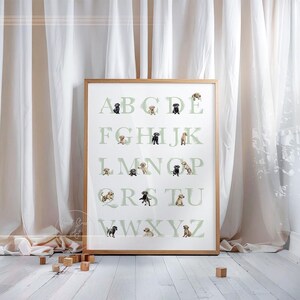 LABRADOR Dog Alphabet Print | Puppy ABC Poster | Black Lab and Yellow ...