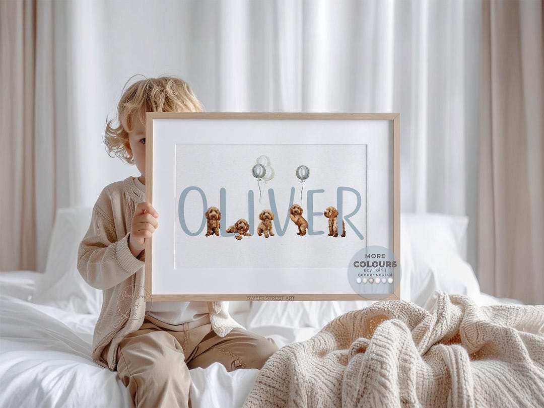 COCKAPOO Personalized Nursery Name Sign for a Baby GIRL, Baby BOY or ...