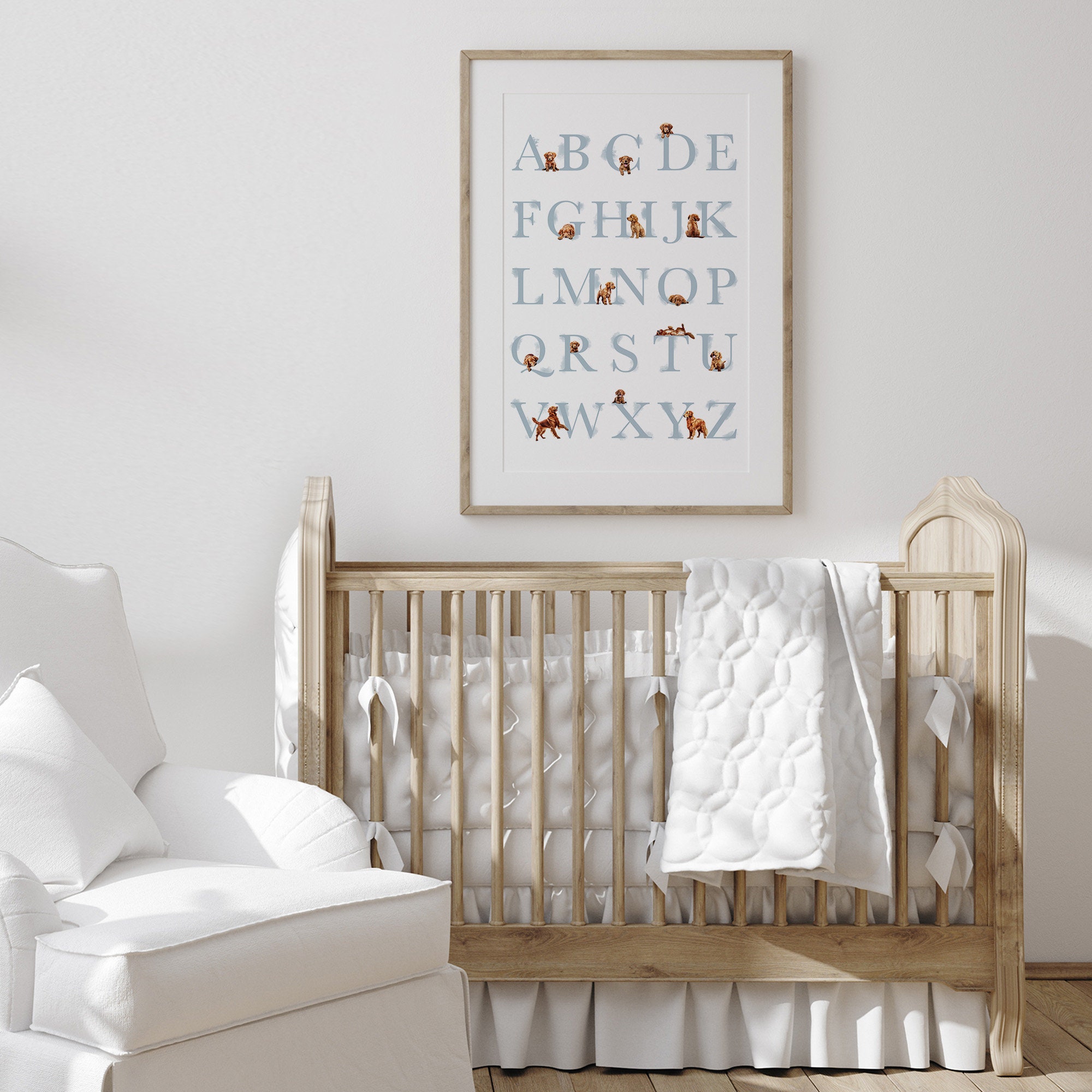 RED GOLDEN RETRIEVER Alphabet Poster. Puppy Abc Poster. Golden - Etsy