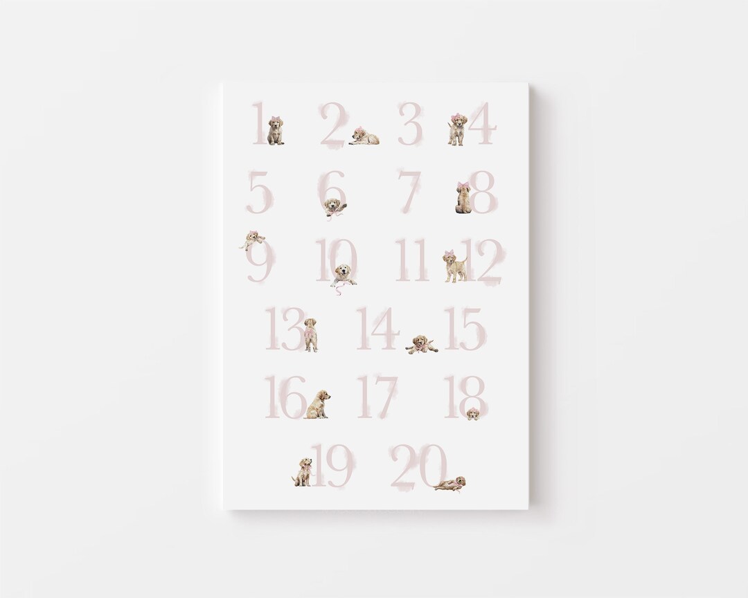 GOLDEN RETRIEVER Number Poster | Educational Poster and Math Poster ...