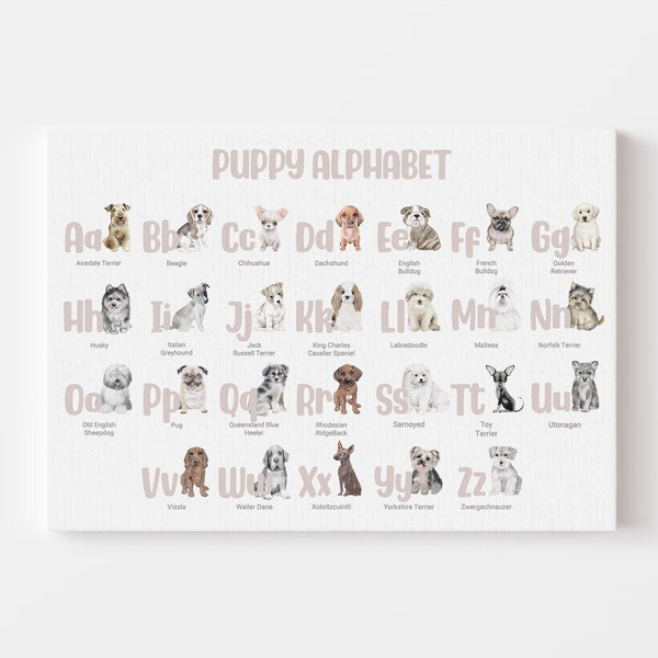 Puppy Alphabet Poster - Etsy