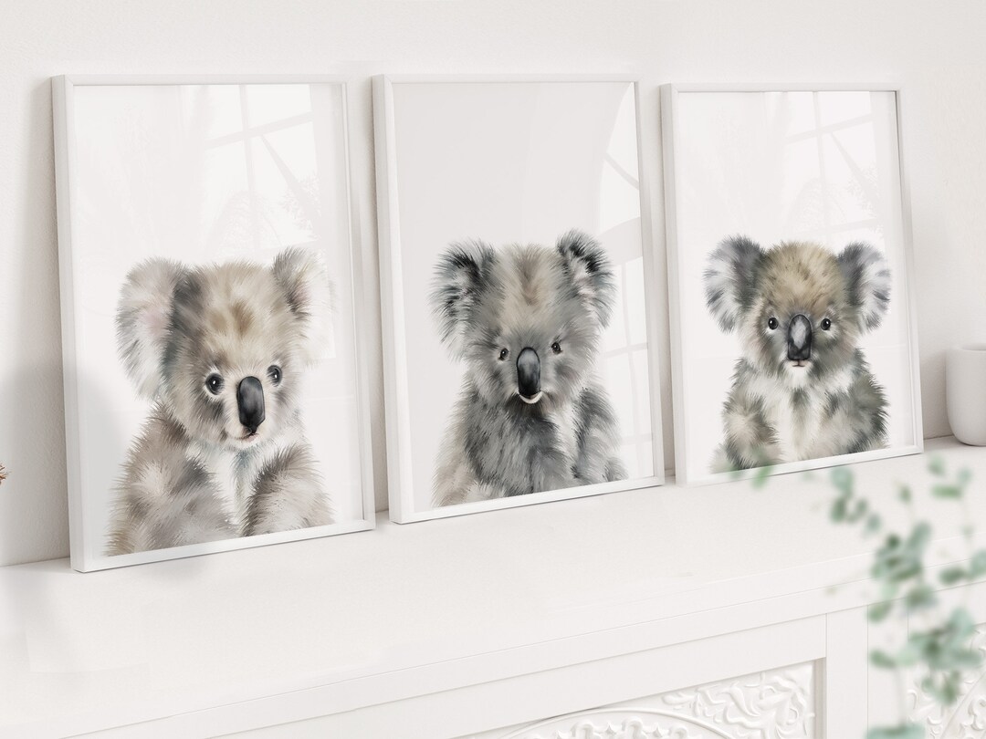 Set of 3 Prints Koala Koala Bear Koala Print Koala Art - Etsy