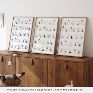 Puppy ALPHABET POSTER Puppy Nursery Decor Puppy Dog Wall Art for a Boy ...