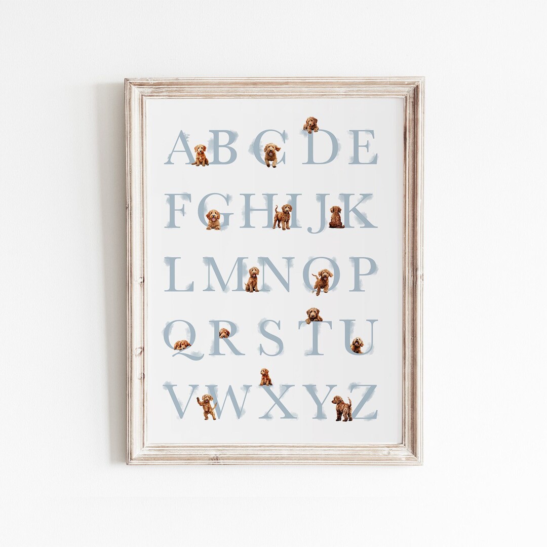 RED GOLDENDOODLE ABC Poster for Boy Puppy Nursery Decor - Etsy
