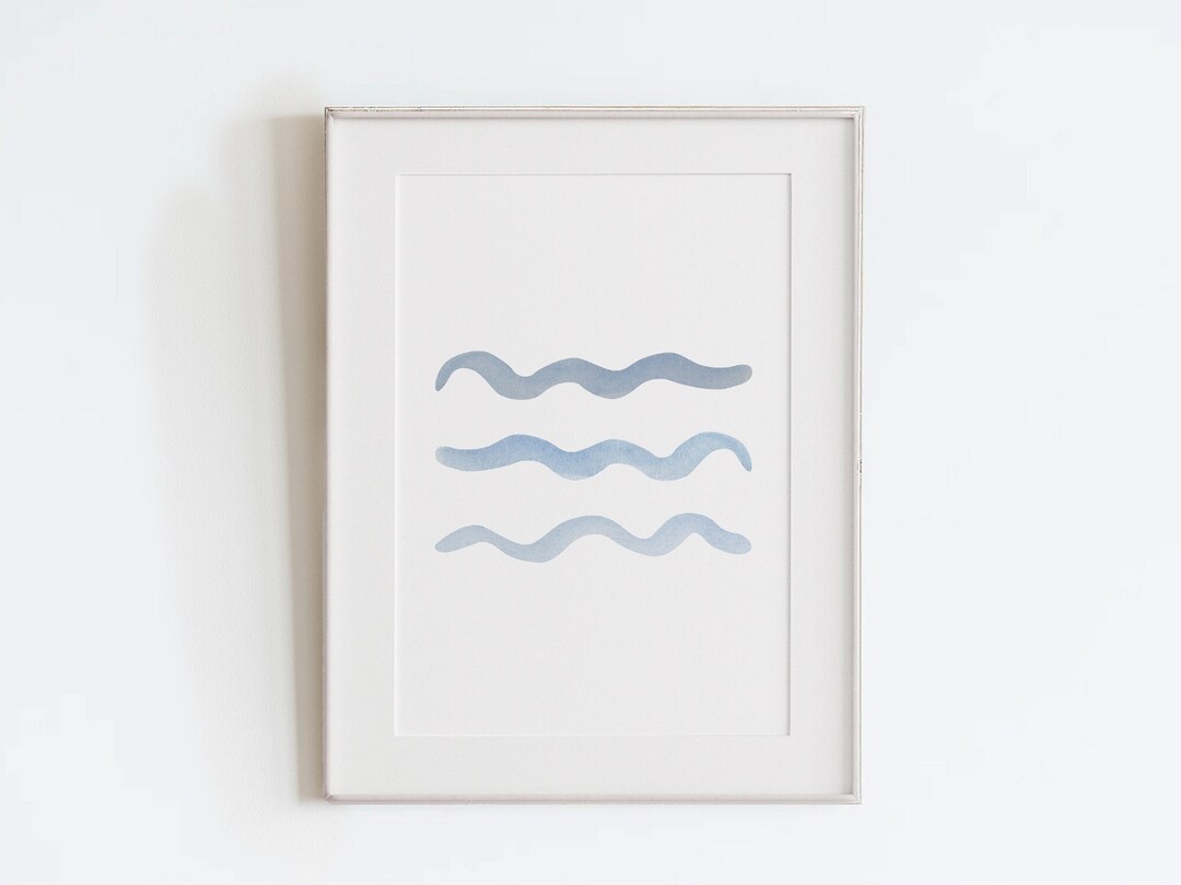 Blue Waves Wall Art Abstract Waves Ocean Nursery Nautical - Etsy