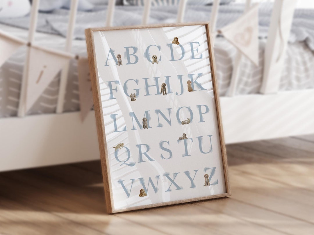 GOLDENDOODLE ABC Poster for Boy Puppy Nursery Decor Digital Prints Dog ...