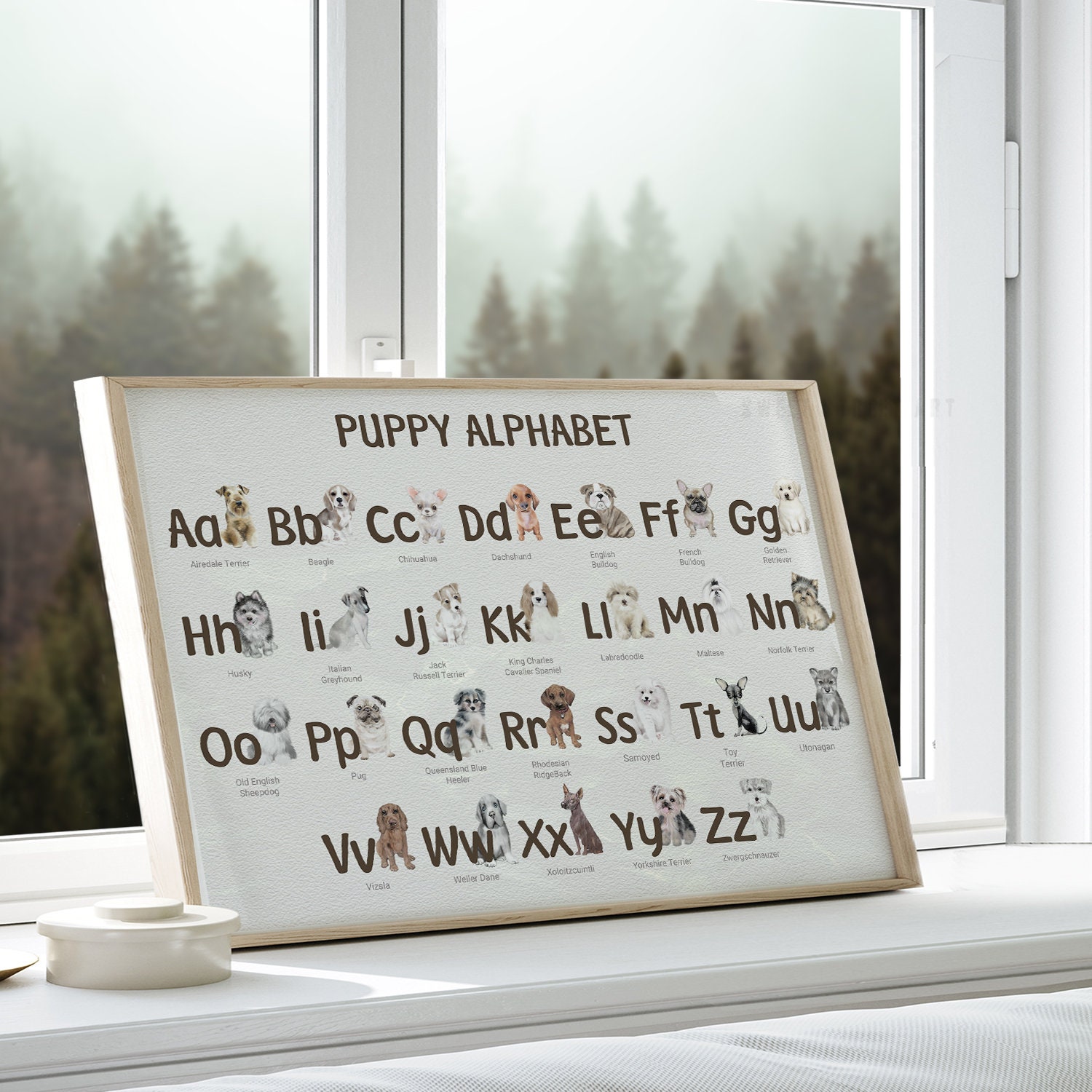 Dog Alphabet Print Puppy Alphabet Print Alphabet Poster - Etsy