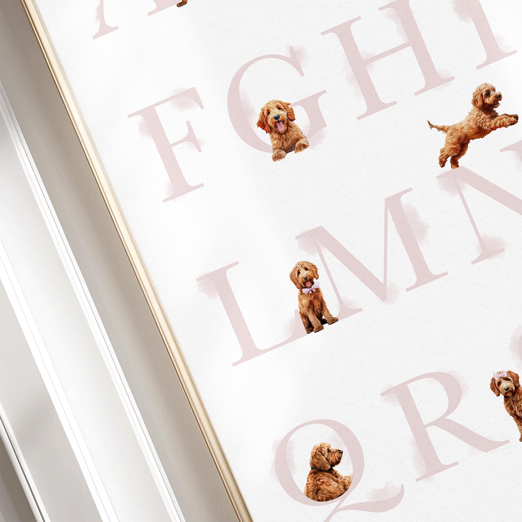RED GOLDENDOODLE Puppy Alphabet Poster - Goldendoodle ABC Poster ...