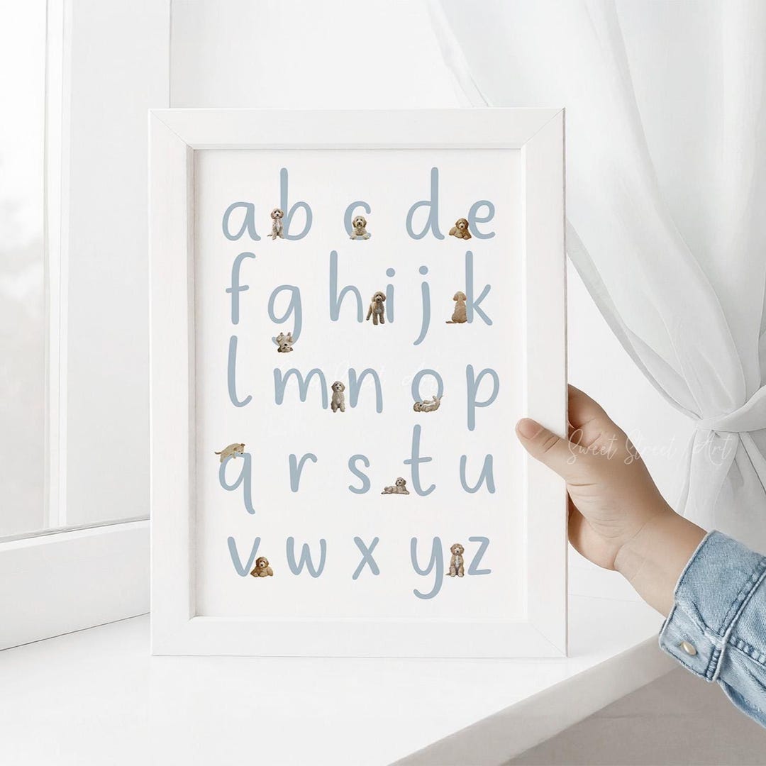 GOLDENDOODLE ABC Poster for Boy Puppy Nursery Decor | Digital Prints ...
