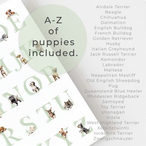 Puppy Dog ALPHABET POSTER | Puppy Nursery Decor | Alphabet Nursery Art ...