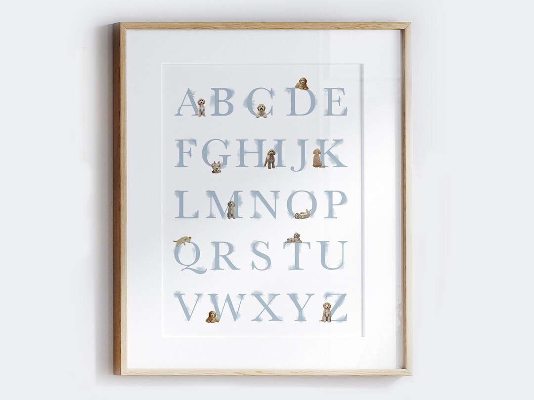 GOLDENDOODLE ABC Poster for Boy Puppy Nursery Decor Digital Prints Dog ...