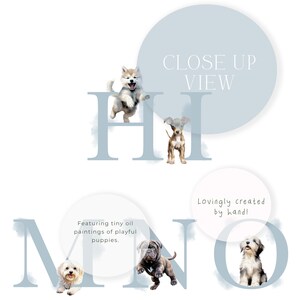 Puppy ALPHABET POSTER Puppy Nursery Decor Puppy Dog Wall Art for a Boy ...