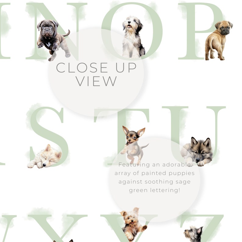 Puppy Dog ALPHABET POSTER | Puppy Nursery Decor | Alphabet Nursery Art ...