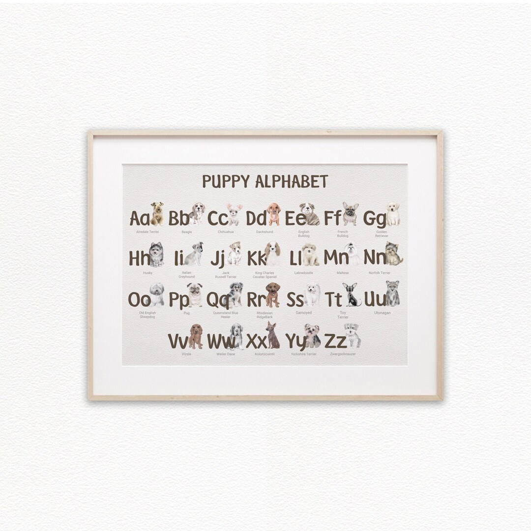 Dog Alphabet Print Puppy Alphabet Print Alphabet Poster - Etsy