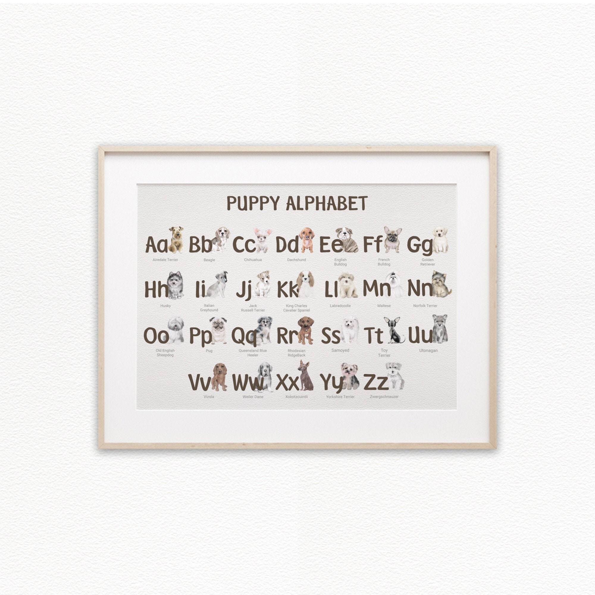 Dog Alphabet Print Puppy Alphabet Print Alphabet Poster - Etsy