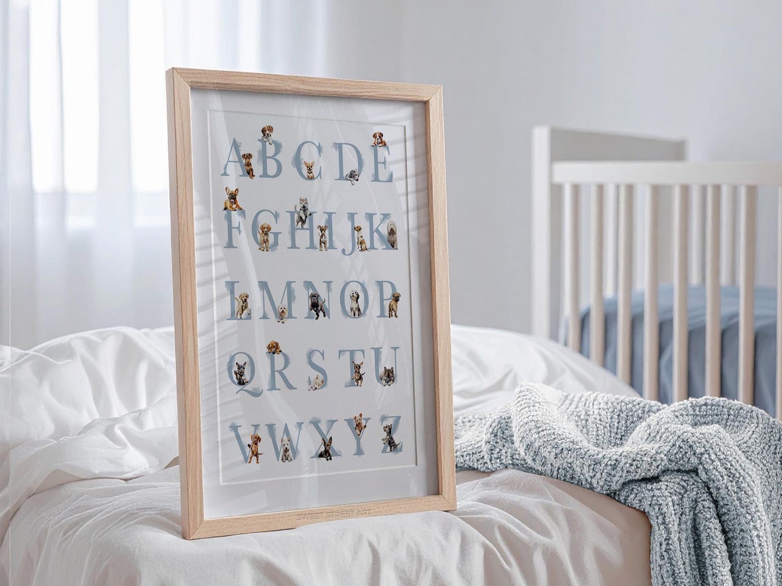 Puppy ALPHABET POSTER | Puppy Nursery Decor | Puppy Dog Wall Art for a ...