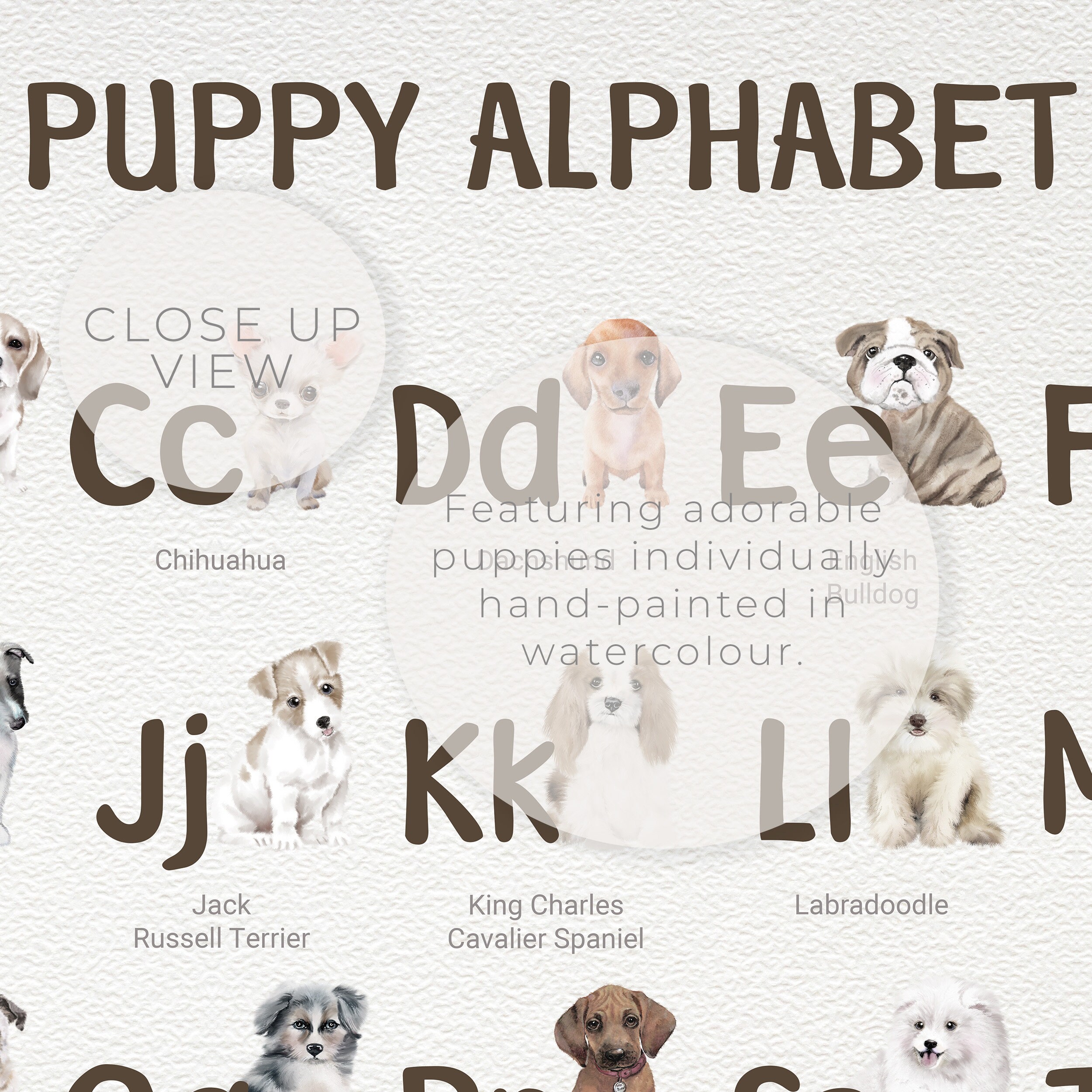 Dog Alphabet Print Puppy Alphabet Print Alphabet Poster - Etsy
