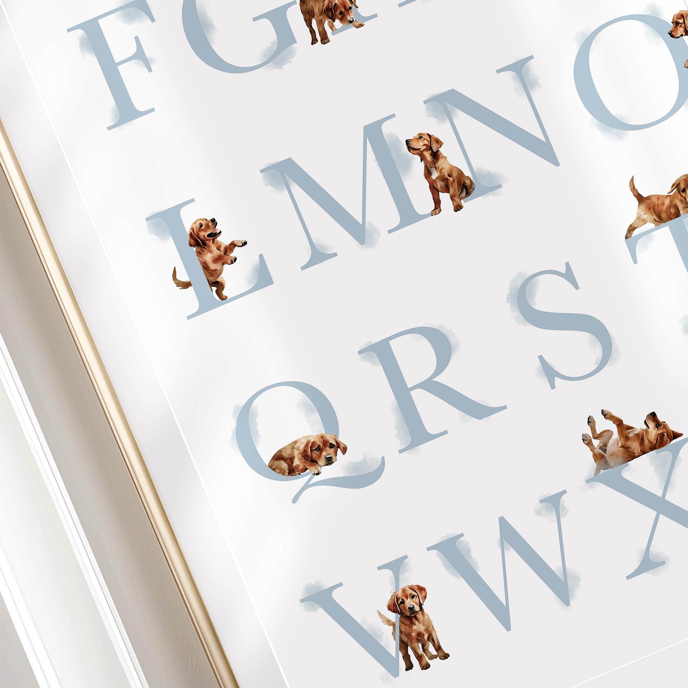 Red Fox Labrador Alphabet Poster, Puppy ABC Print, Cute Red Fox Lab Dog ...