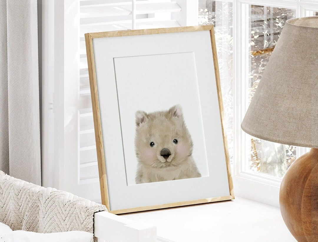 WOMBAT Print, Nursery Animal Wall Art, Australian Nursery, Australian ...