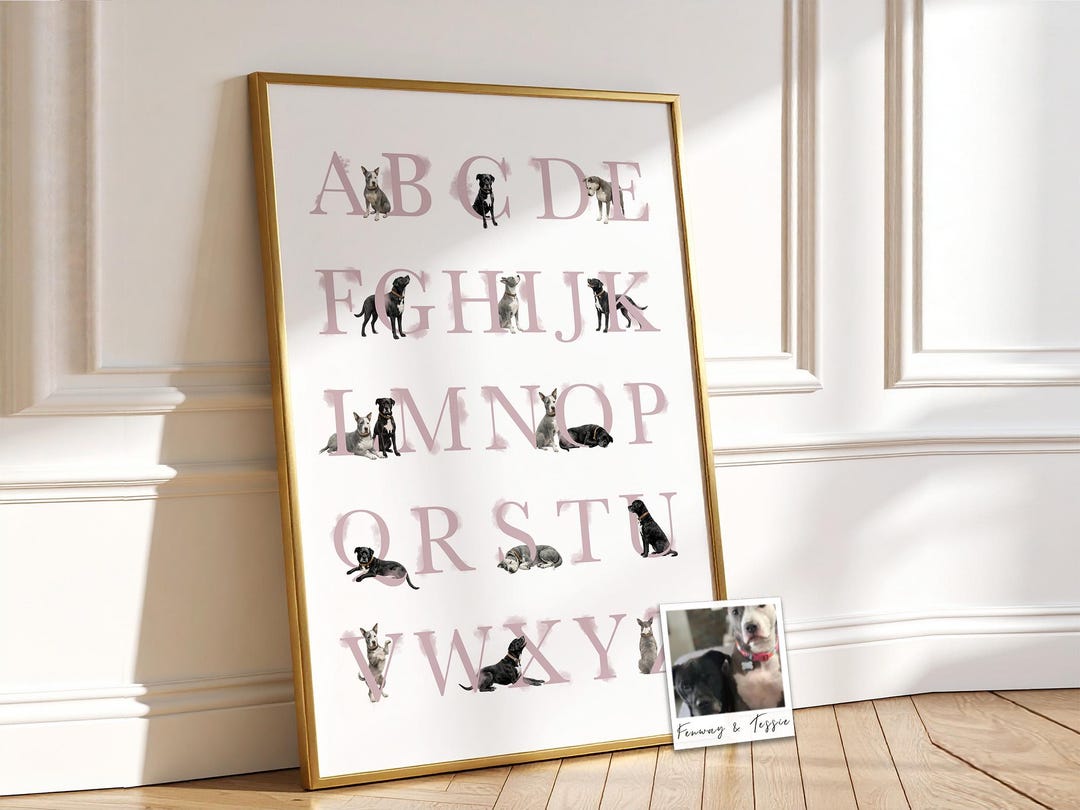 Custom Dog Alphabet Poster With Your Own Dogs | Personalized Puppy ...