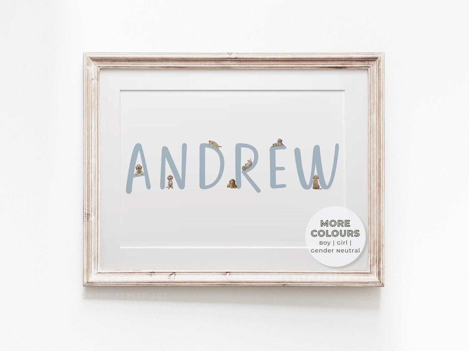 GOLDENDOODLE Custom Personalized Boy Baby Name Print for Dog Nursery ...