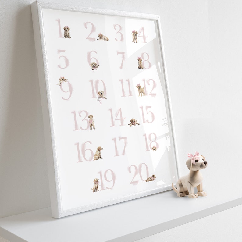 GOLDEN RETRIEVER Number Poster | Educational Poster and Math Poster ...