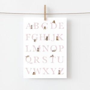 GOLDENDOODLE Puppy Alphabet Poster Goldendoodle With Pink Bows ABC ...