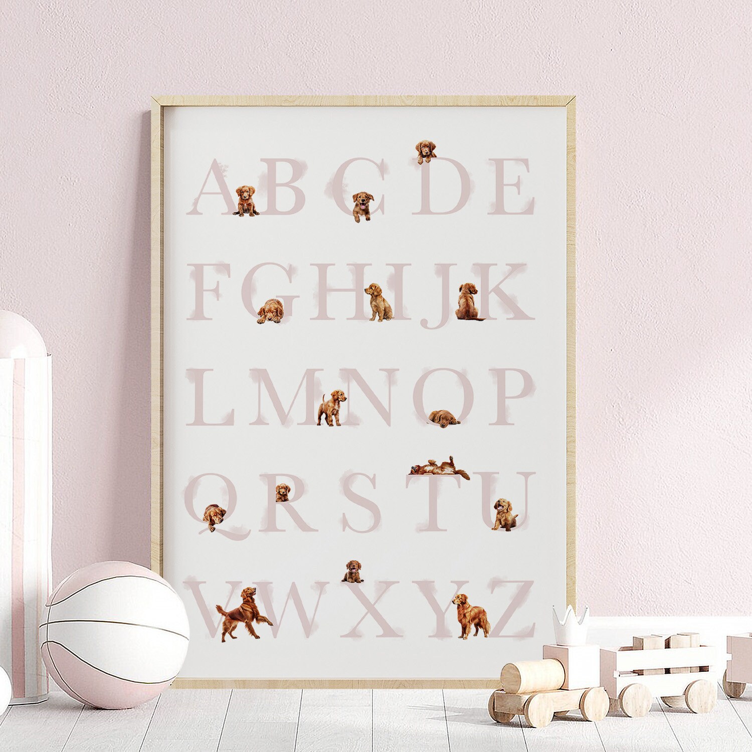 RED GOLDEN RETRIEVER Alphabet Poster. Puppy Abc Poster. Golden - Etsy