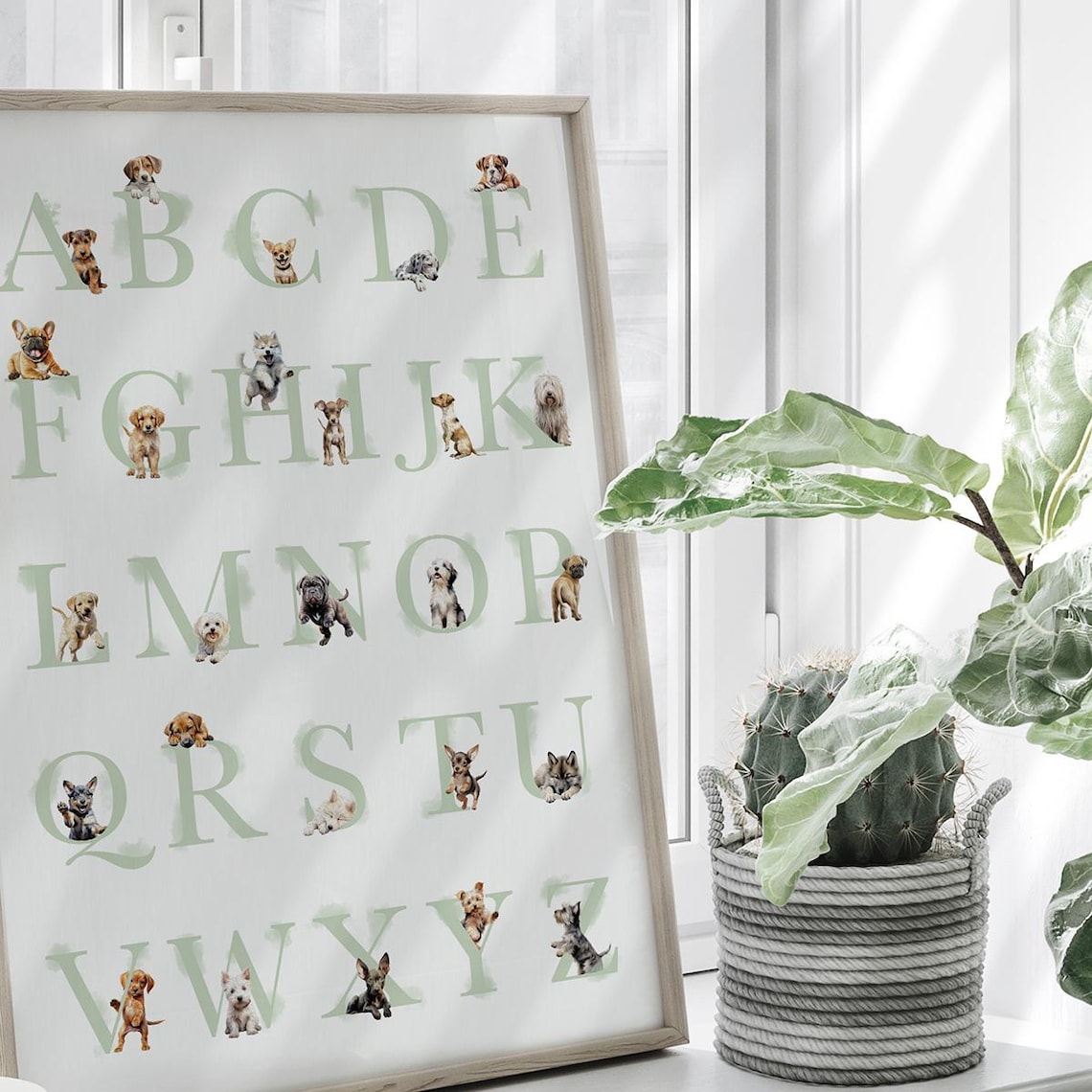 Puppy Dog ALPHABET POSTER | Puppy Nursery Decor | Alphabet Nursery Art ...