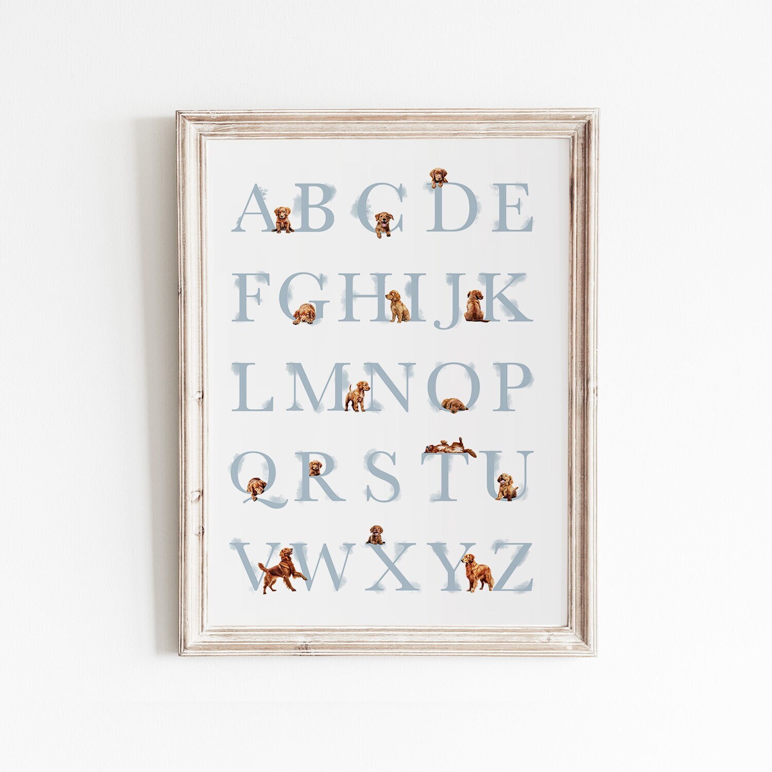 RED GOLDEN RETRIEVER Alphabet Poster. Puppy Abc Poster. Golden - Etsy