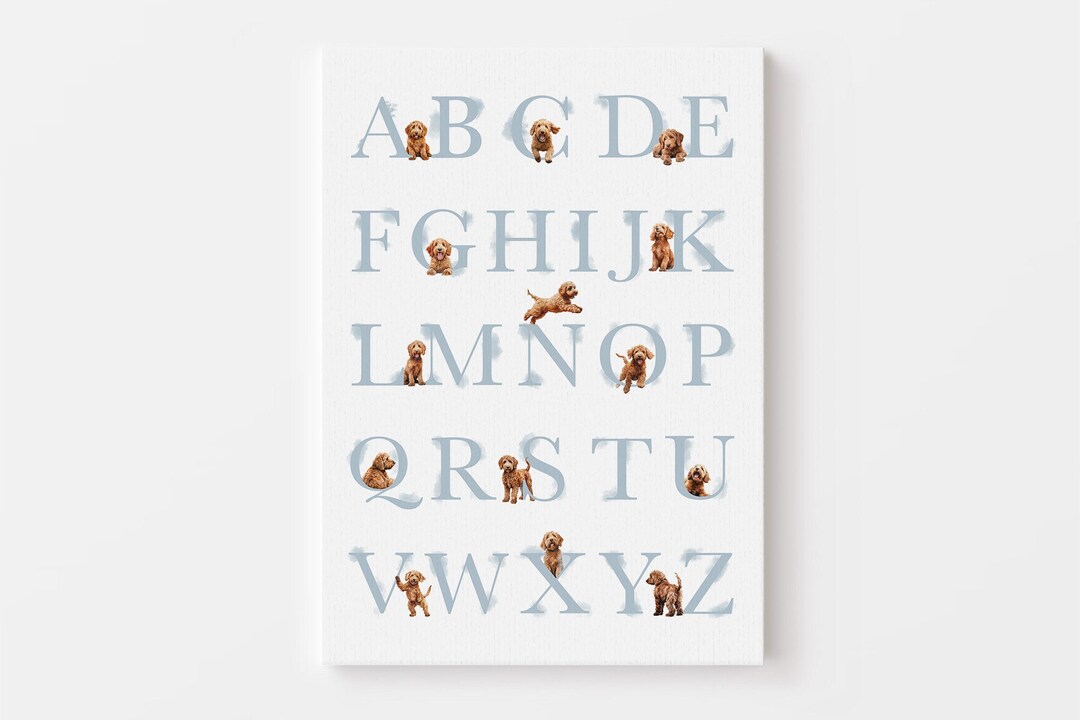 RED GOLDENDOODLE ABC Poster for Boy Puppy Nursery Decor Digital Prints ...
