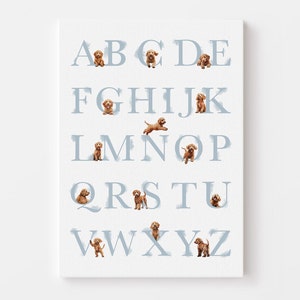 RED GOLDENDOODLE ABC Poster for Boy Puppy Nursery Decor Digital Prints ...