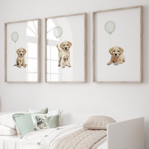 LABRADOR Puppy Nursery Decor, Set of 3 Prints, Yellow Lab Nursery Art ...