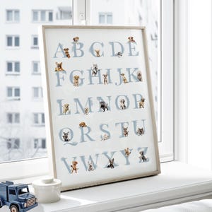 Puppy ALPHABET POSTER | Puppy Nursery Decor | Puppy Dog Wall Art for a ...