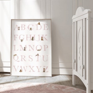 GOLDENDOODLE Puppy Alphabet Poster Goldendoodle With Pink Bows ABC ...