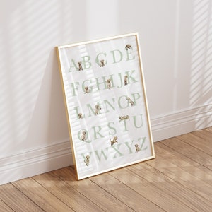 LABRADOR Alphabet Poster in Sage Green: Yellow Lab Nursery Wall Art ...