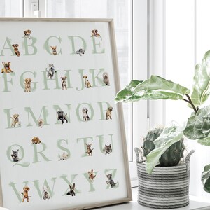 Puppy Dog ALPHABET POSTER | Puppy Nursery Decor | Alphabet Nursery Art ...