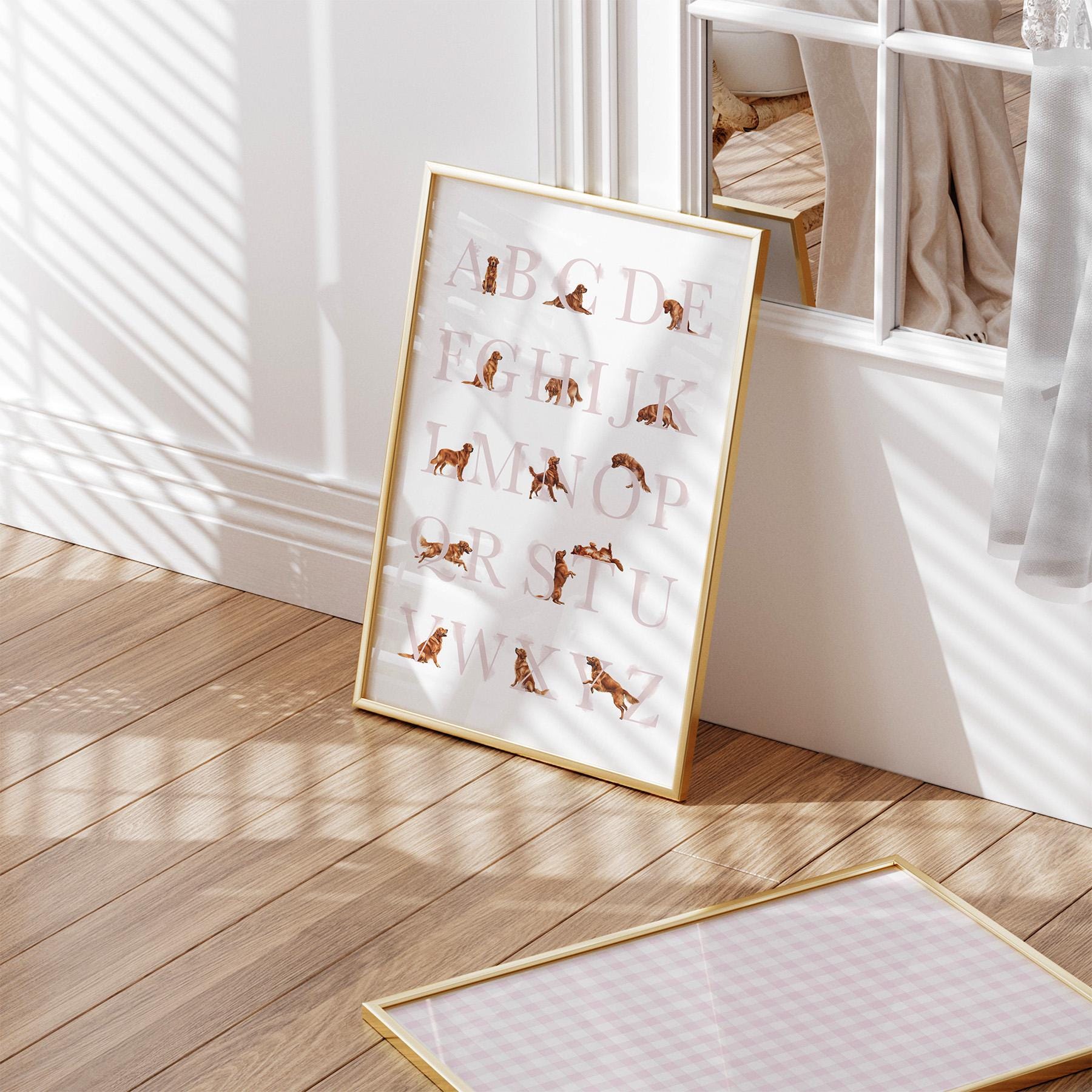 Red Golden Retriever Alphabet Poster. Puppy Abc Poster. Golden ...