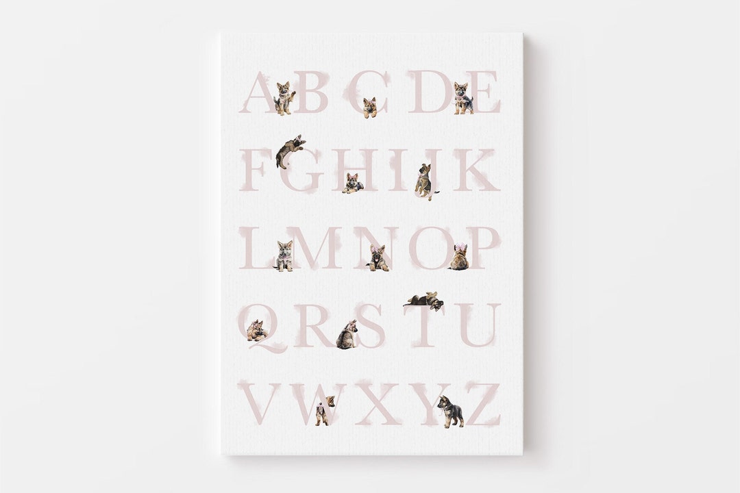 GERMAN SHEPHERD ABC Poster. Dog Alphabet Poster. Dog Nursery Wall Art ...